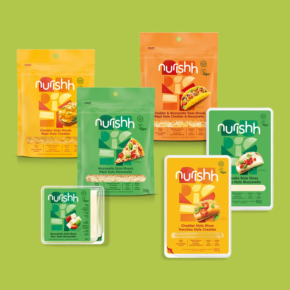 NURISHH plant-based alternatives, mozzarella or cheddar style ...