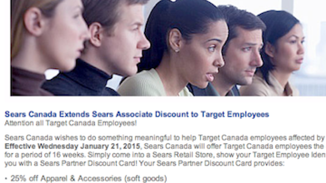Sears offering jobs and discounts to Target employees | Canadian Grocer